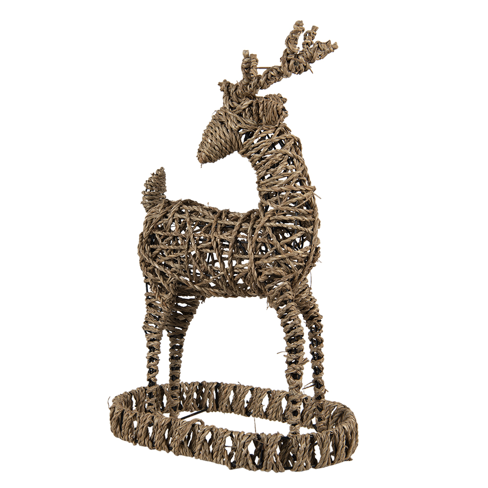 Clayre & Eef Beeld Hert 30x20x49 cm Bruin Rotan Kerstdecoratie - Clayre ...