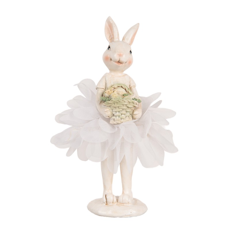 Clayre & Eef Decorative Figurine Rabbit 17 cm White Plastic